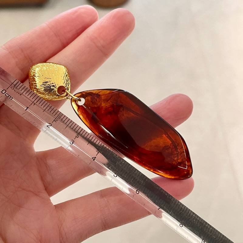 Kaimei 2026 Fashion Jewelry Vintage Coffee Colored Resin Geometric ...