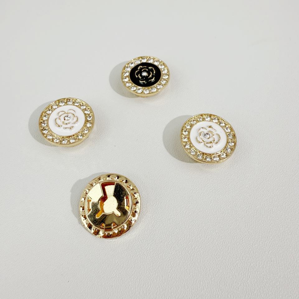 Wholesale Elegant Rose Flower Shaped Buttons with Rhinestone Customized ...