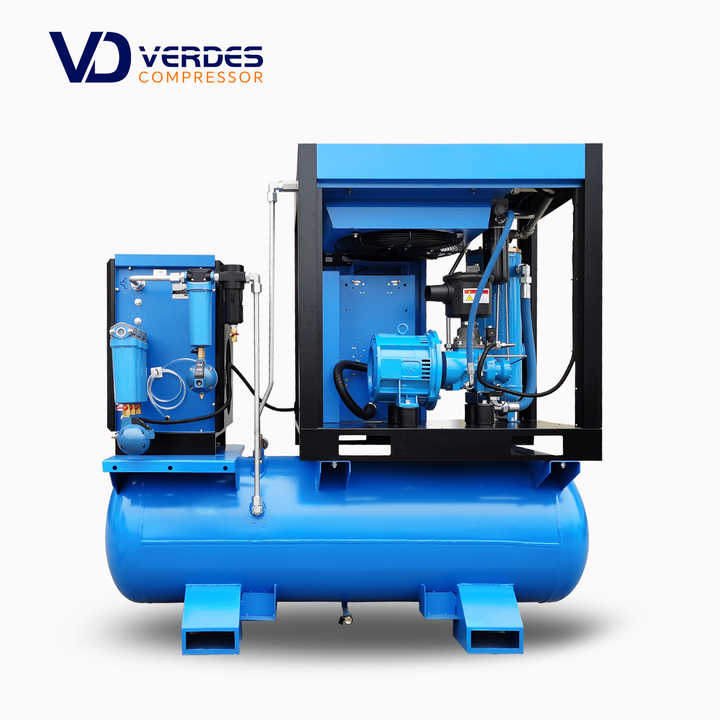 VERDES Industrial Rotary Screw air Compressor with 340l tank Dryer 8 ...