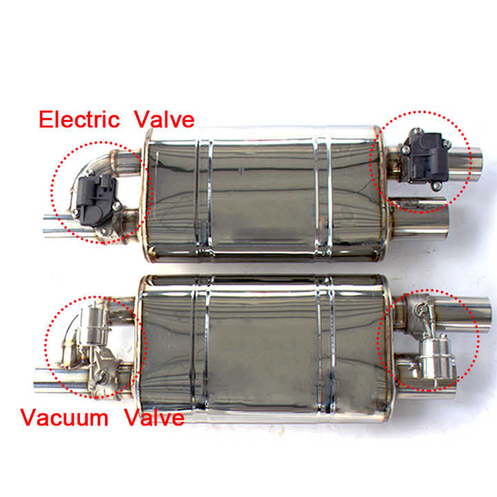Universal Exhaust Double Cutout Valve Muffler Stainless Steel Vacuum or ...