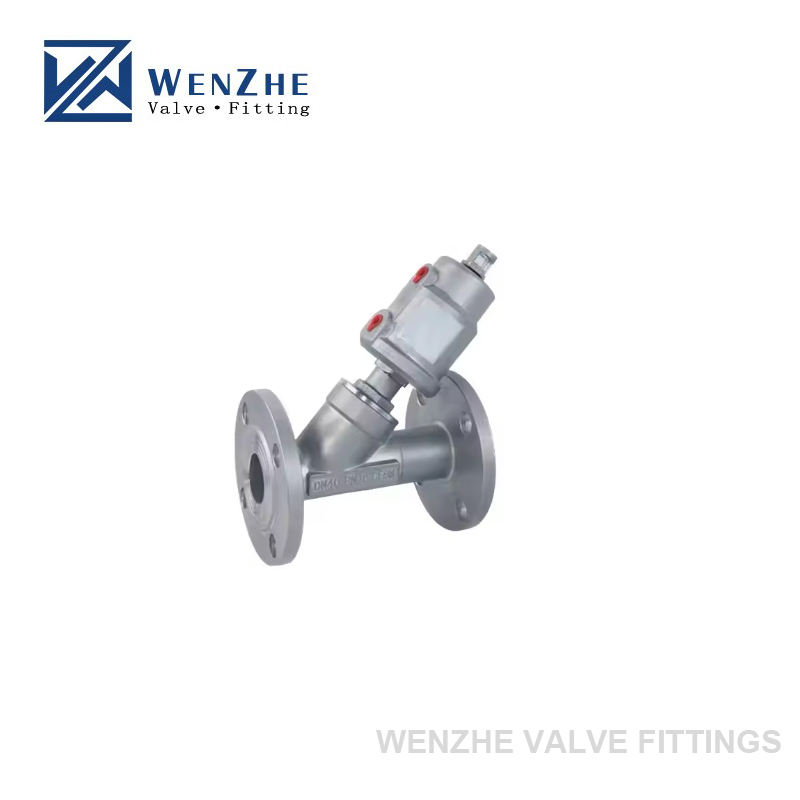 PN25 PN16 2 Way Pneumatic Angle Valve with SS316 Angle Seat Actuator ...