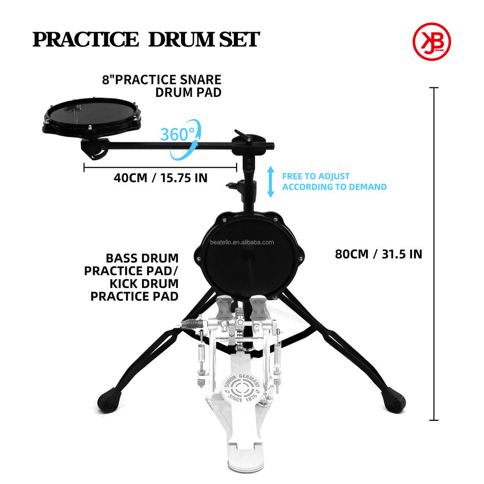 JBK Drum Set Practice Kit with Mute Pads & Cymbals – Full Set ...