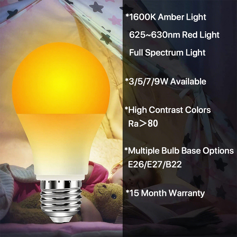 AC100-240V 5W 7W 9W A60 Red Lighting E26 E27 LED Bulb Light