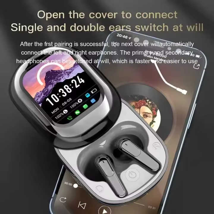SE-ONE Full-Color Touch Screen Wireless Earphones Touch Screen ...
