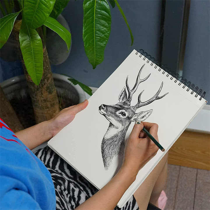 Custom 9 X 12 Inches Sketch Book - Top Spiral Bound Pad