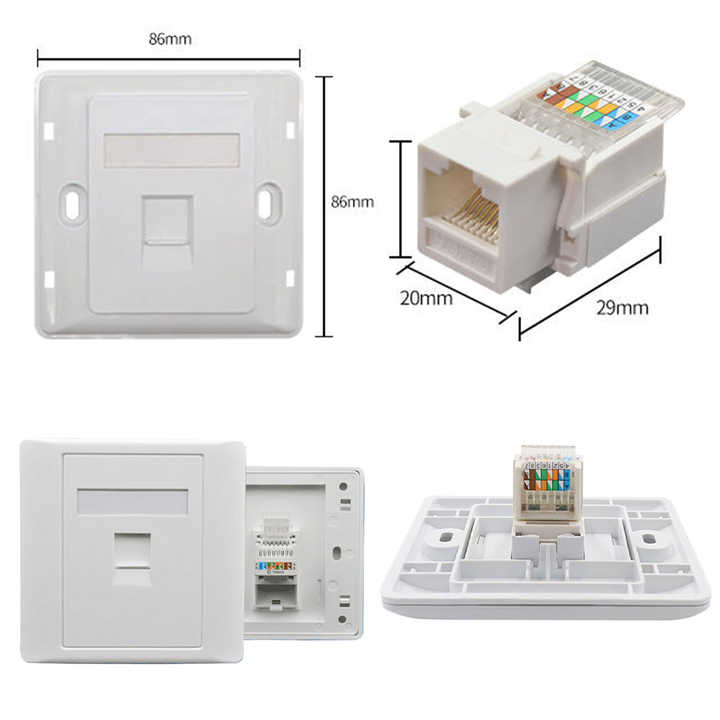 RG 1 Port White Ethernet Wall Panel Network Socket Telecom Parts for ...