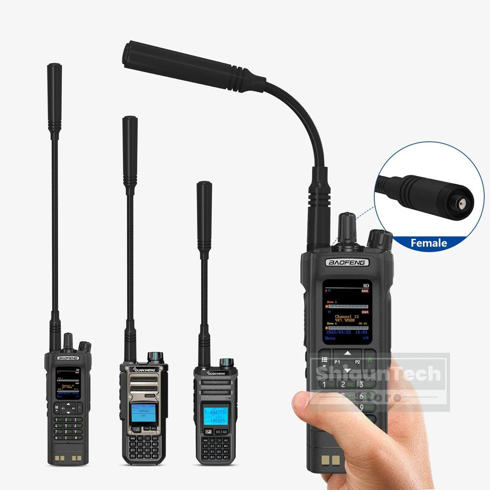 Baofeng UV-25M Gooseneck Tactical Antenna SMA-Female Dual Band VHF UHF ...