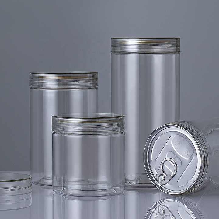 500ml Transparent Round Food Grade Airtight Canister Plastic Pop Cans ...