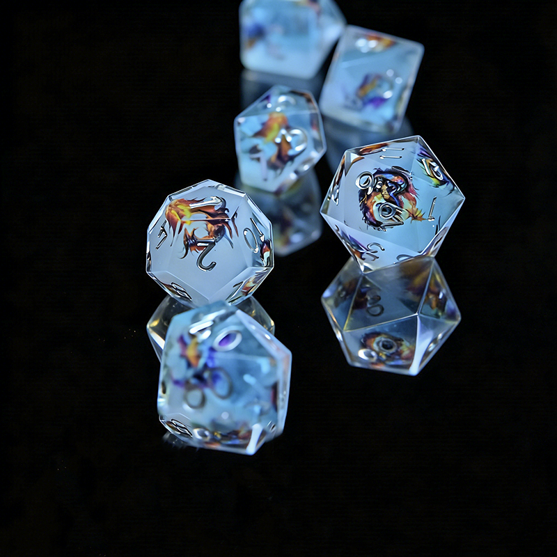 Wholesale Bulk ODM OEM Fantasy Dragon Print Resin Dnd Dice Multi Sided ...