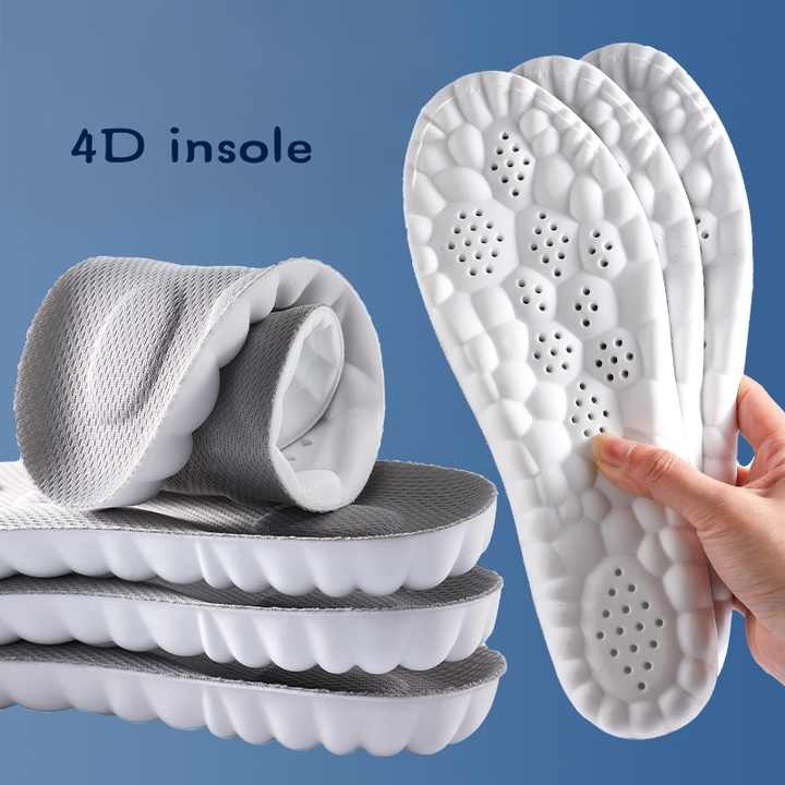 4D Sports Comfort Insoles - Warm PU & Memory Foam Arch Supports