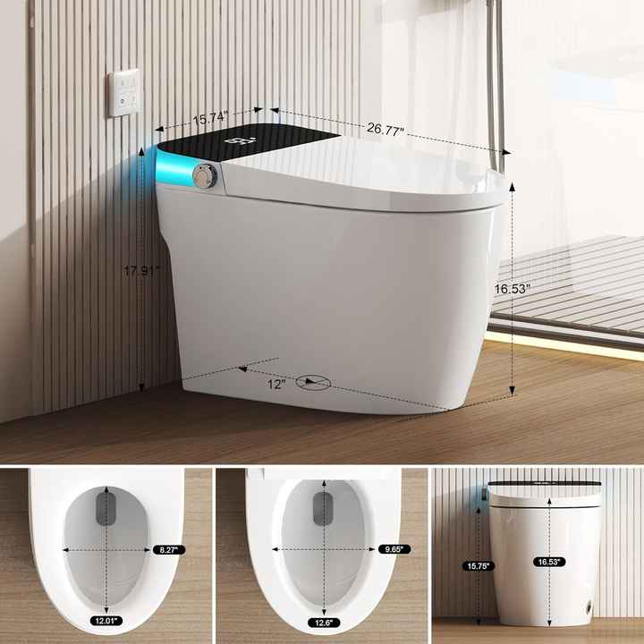 For UL Certified Smart Toilet with Heated Seat Auto Flush Remote ...