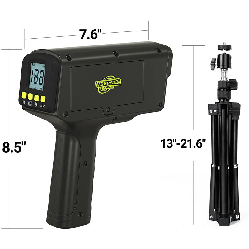 Baseball Radar Gun with Tripod & LED Display - Handheld Speed Sensor ...