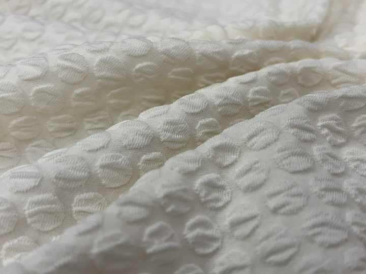Plain JACQ Bubble Stretch Tricot Fabric for Swimwear