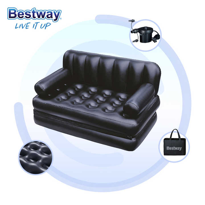 Bestway 75054 Double Person PVC 5-in-1 air Sofa Mat Outdoor Inflatable ...