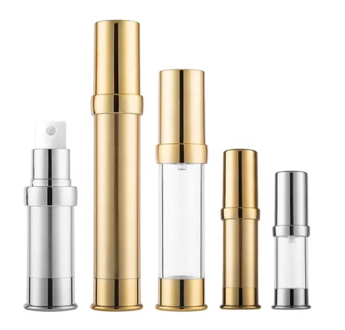 Eco-friendly Reuse 15ml 20ml 30ml Lotion Airless Pump Bottle Gold Silver Emulsion Eye Cream ...