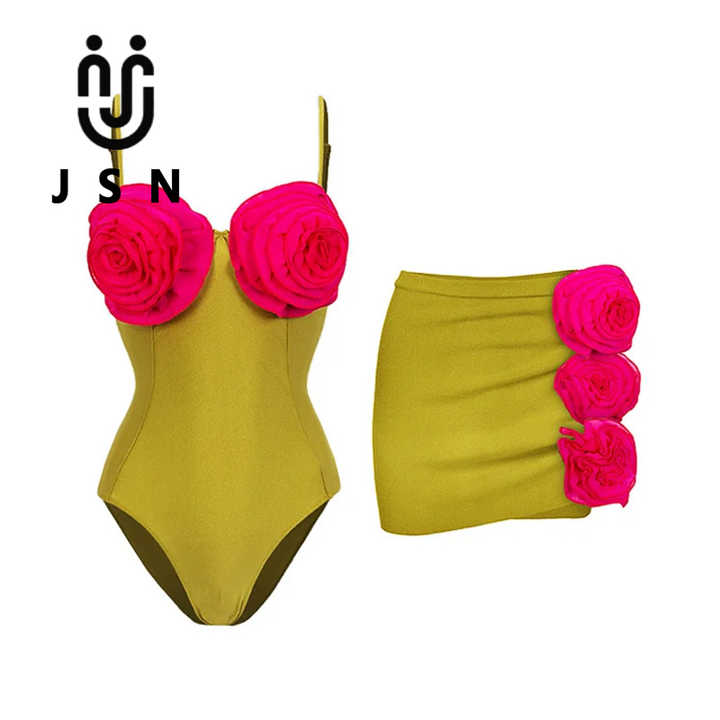 JSN Sexy Floral One Piece Swimsuit Women Swimwear Push up Bathing Suit ...