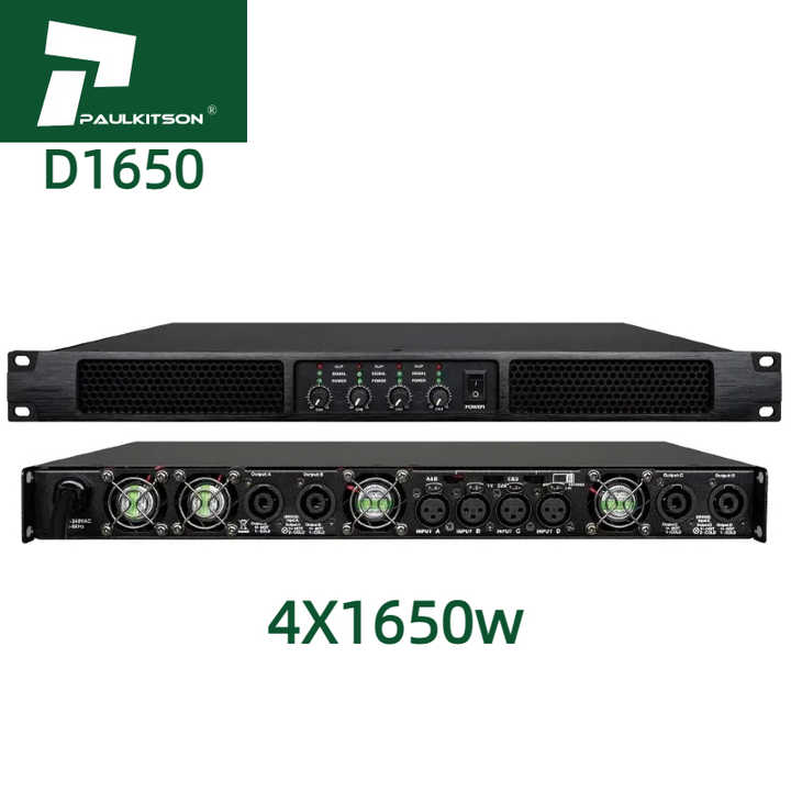Paulkison Audio Amplifier D1650 - 4X1650W Class D Power Amplifier