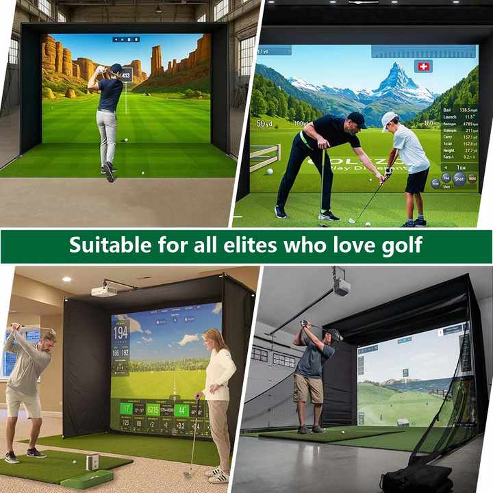 Golf Simulator Cage with Impact Netting for Outdoor Training