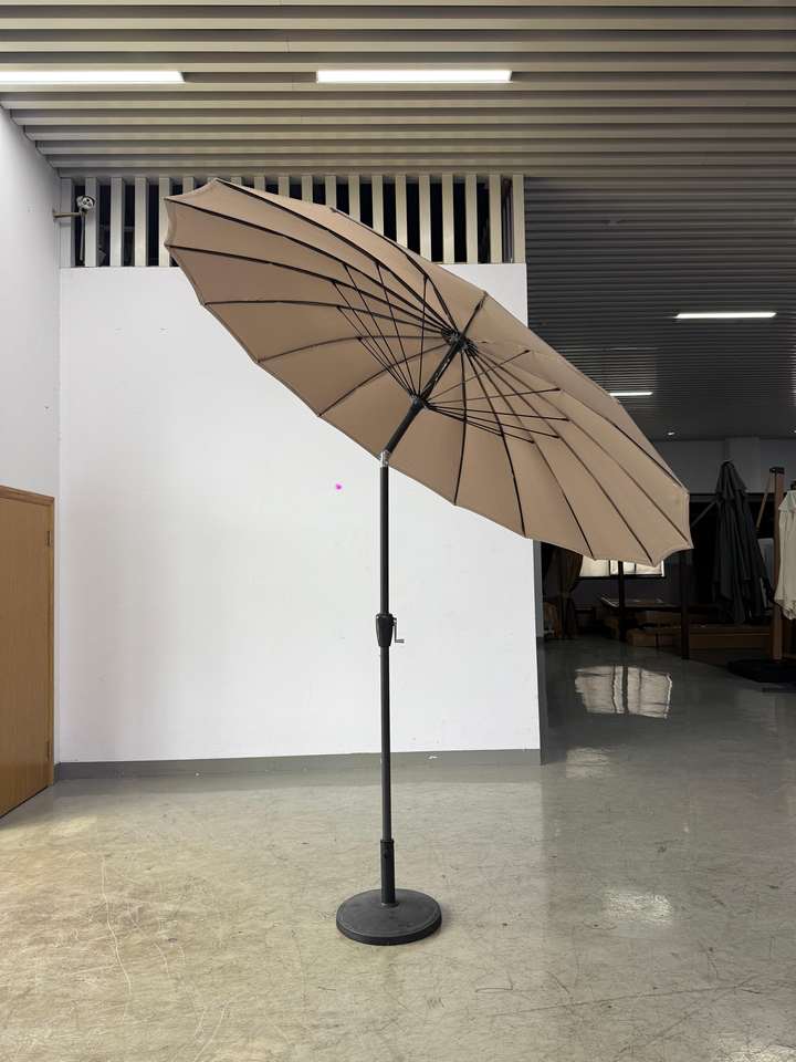 2.7m Fiber Glass Garden Parasol Wind-Proof Aluminum Frame Waterproof ...