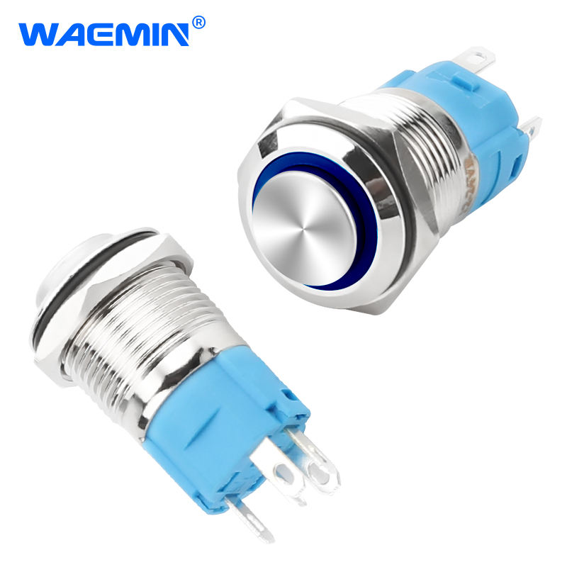 16mm Momentary Push Button Switch IP65 Waterproof 5A 250V High Head ...