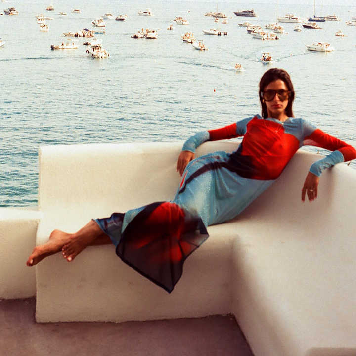 Elegant Mesh Print Long Sleeve Dresses for Evening Parties