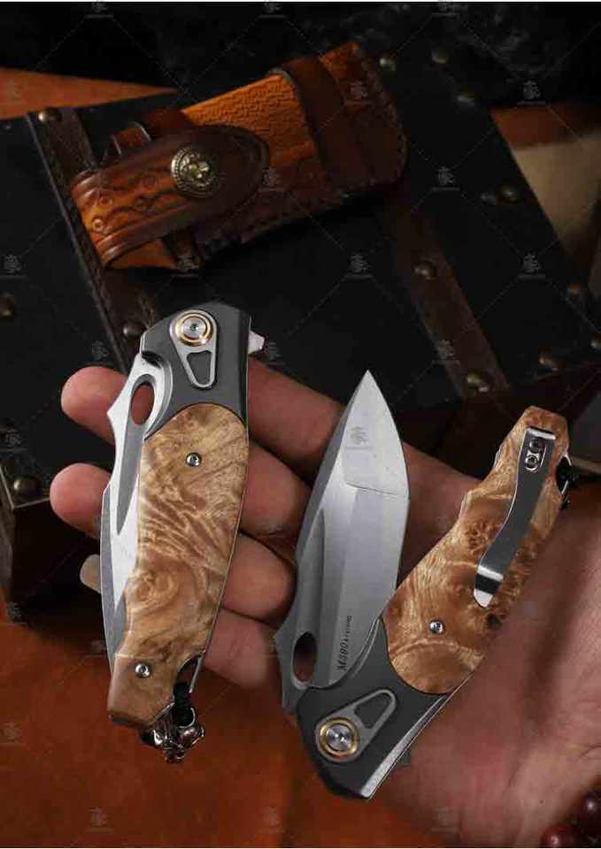 KEENHOPE Premium Bohler M390 Power Steel Folding Knife TC4 Titanium ...