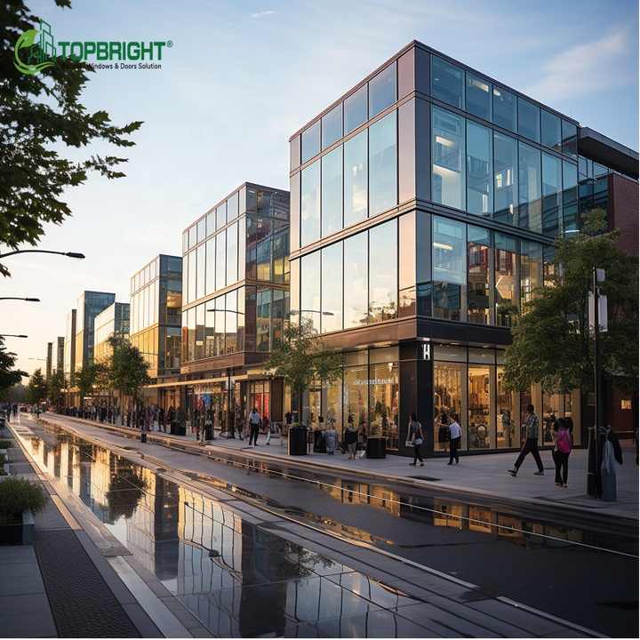 Structural Building Window Wall - Horizontal Frameless Facades