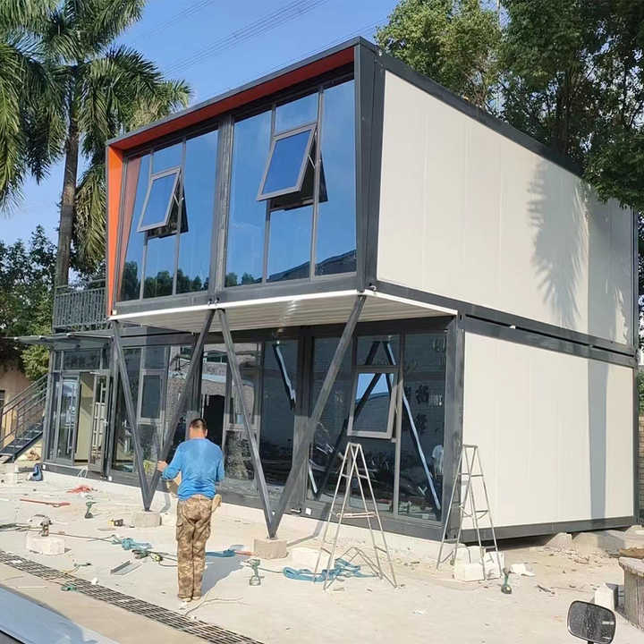 Two-Story Prefabricated Steel Structure Villa Durable Customizable ...