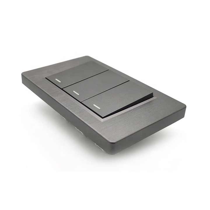 Cheap Household Electrical Switch Socket Wall - 3gang Gray