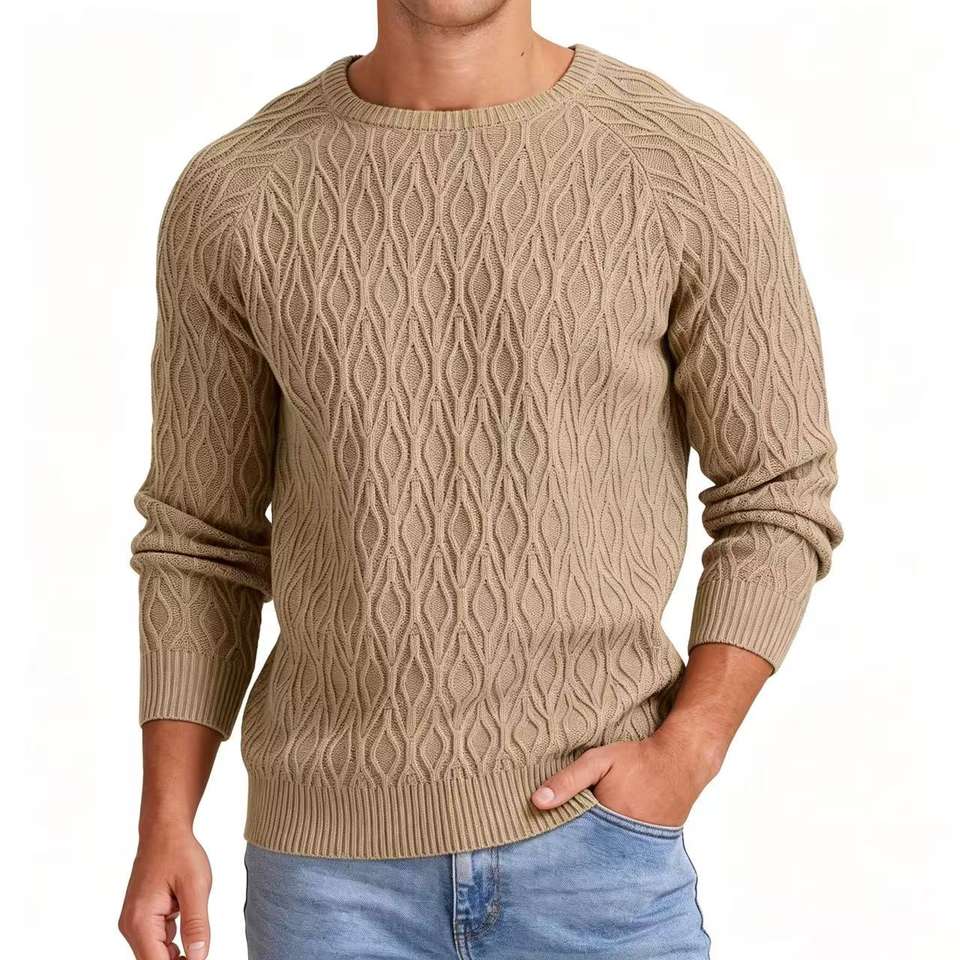 Men's Jacquard Sweater Streetwear Graffiti Pattern Oversized Vintage ...