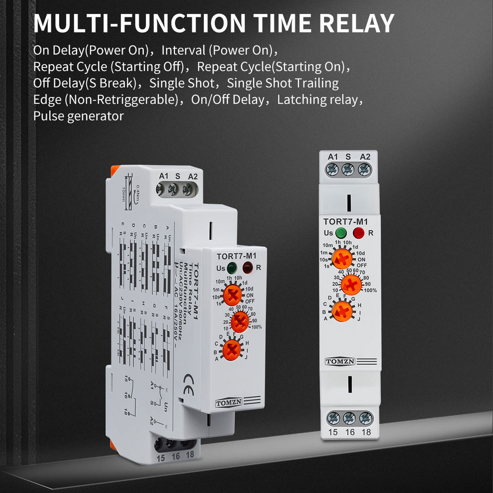 TOMZN 10IN1 Multi-function Time Relay Delay Interval Repeat Cycle ...
