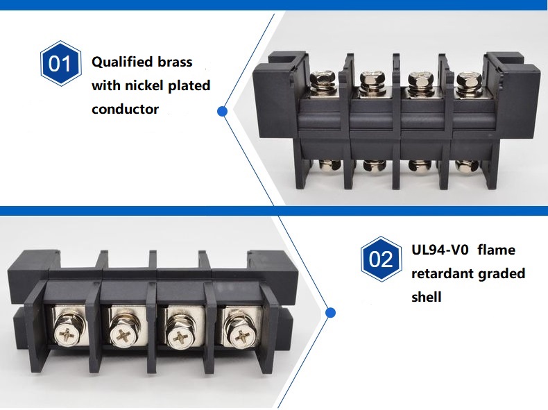 Feed through Panel DC Terminals - 200A, 2ways, 27mm Pitch
