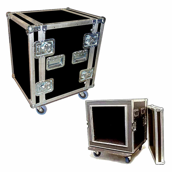 HEAVY DUTY ALUMINUM FLIGHT CASE SHOCK RACKS 14 SPACE 16 SPACE BUILT FOR ...