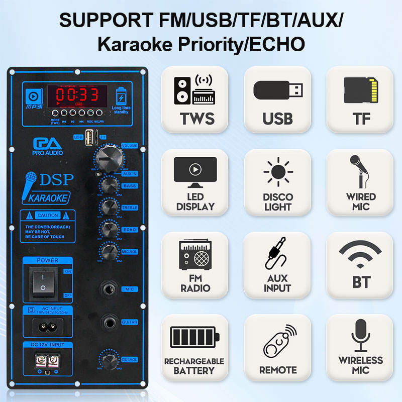 VIRE Bluetooth MP3 Amplifier Module 60W Power Amplifier Board - Mini ...