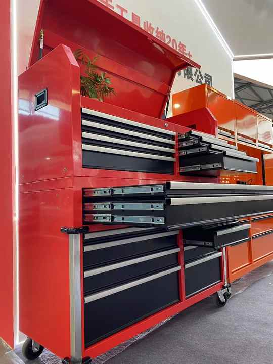 56 Inch Combo Tool Cabinet Black and Red Color Steel Workshop Steel ...