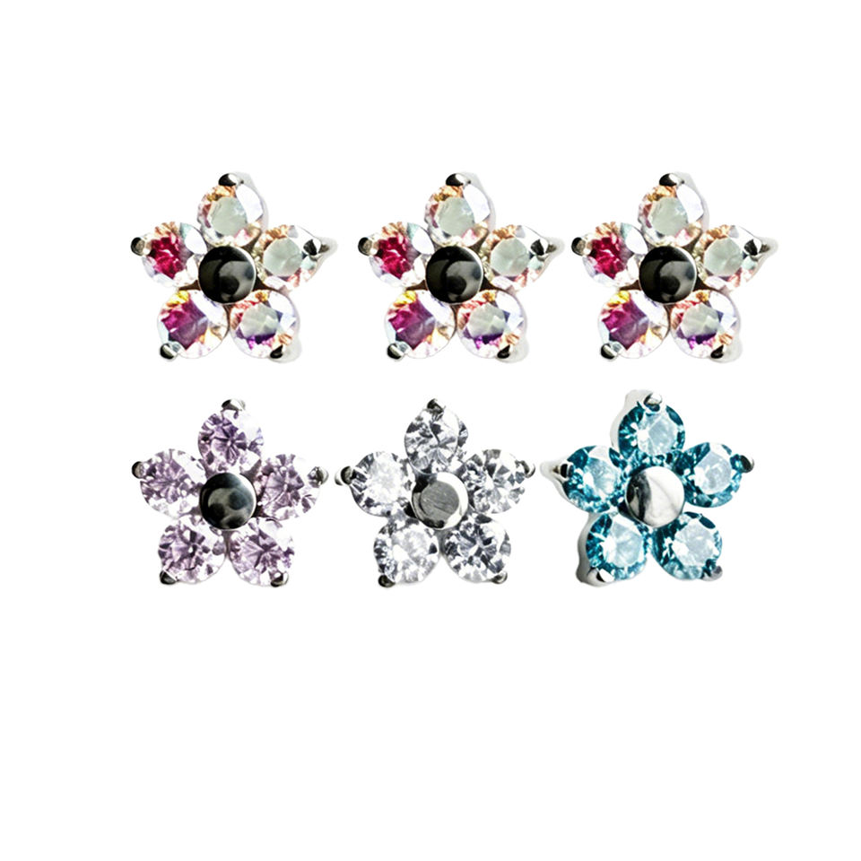 Cute Fashion G23 Titanium Piercing Cartilage Earring Labret Flower 16G ...