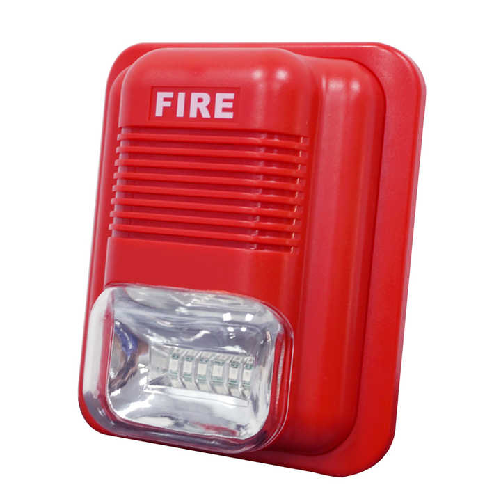 Indoor Fire Alarm Siren with Red Flashing Strobe Light