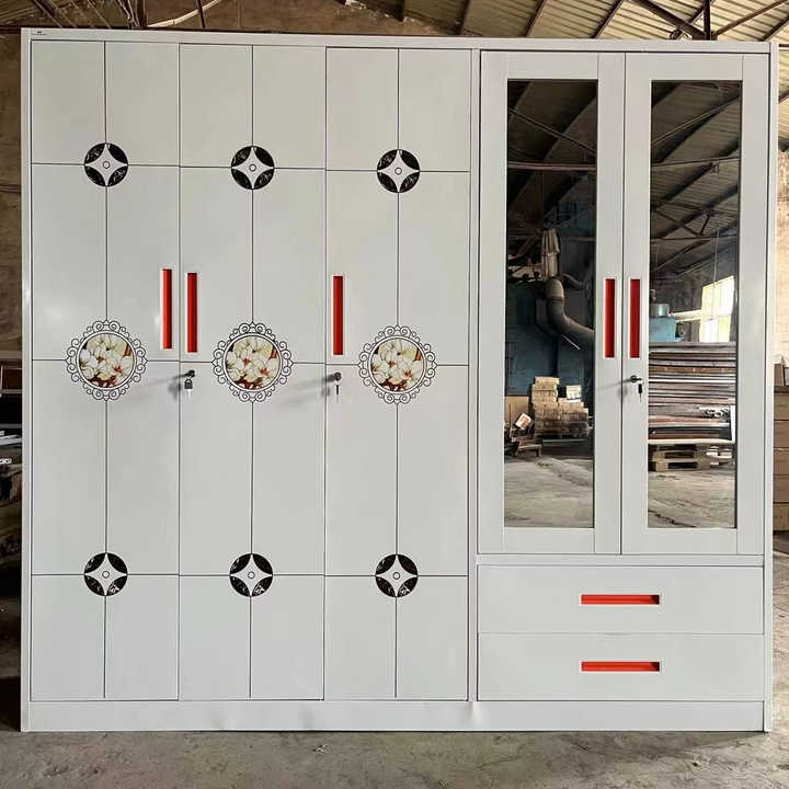 Modern Steel Almari 5 Door Metallic Wardrobe - Durable, Space Saving ...