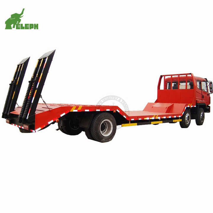 Single Axle 2 Axles Lowbed Semi Truck Trailer Low Loaders Trailer With ...
