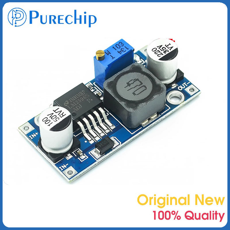 DC-DC 3A Adjustable Step-Down Module LM2596 Voltage Stabilization ...
