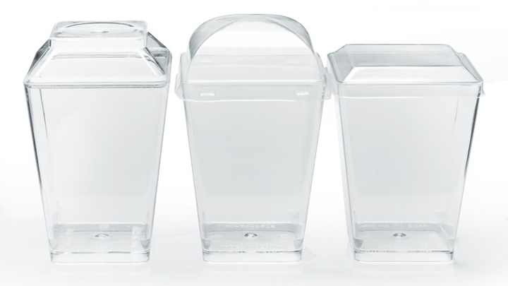 High Quality Rectangle Disposable Plastic Jelly Dessert Cup