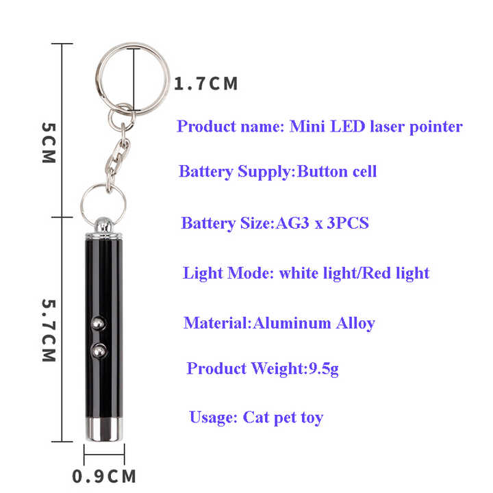 2in1 Red Laser Pointer & LED Mini Flashlight for Cats