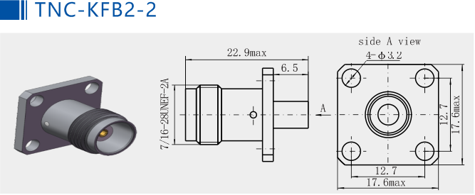 Female Bulkhead Four Hole Flange Panel Mount Tnc Rf Connector - Buy Tnc Rf Connector,Bulkhead ...