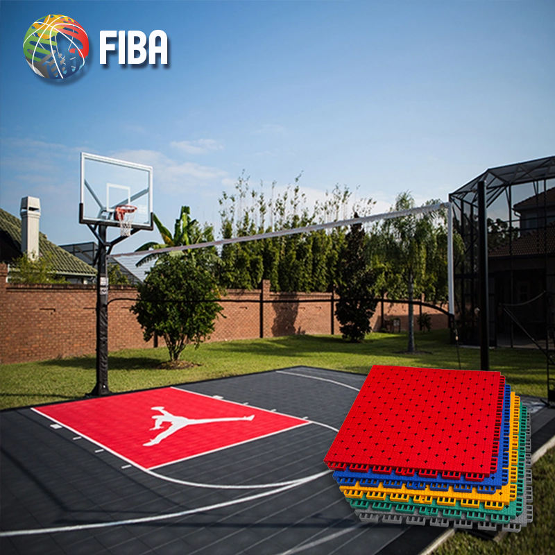 Basketball Court - Outdoor Interlocking Sports Flooring - 10-Year Warranty