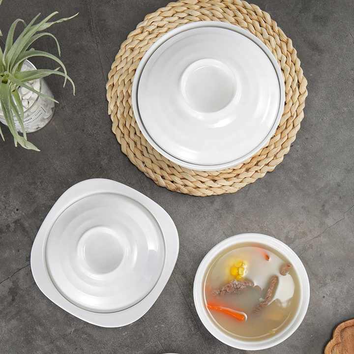 100% melamine dinnerware white modern korean japanese soup bowl serving ...