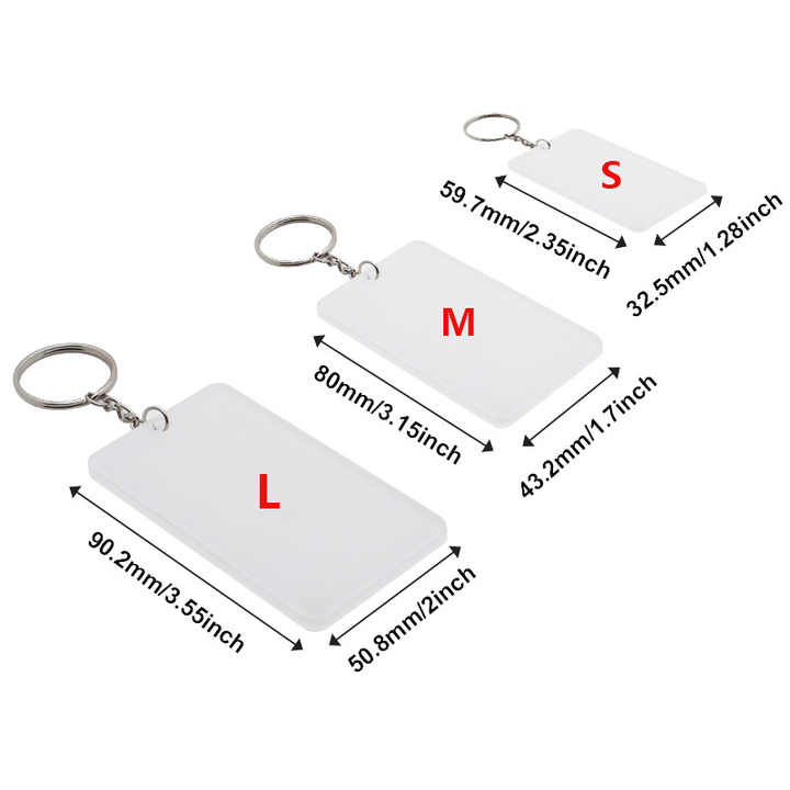 Sublimation Blanks Rectangle Acrylic Sublimation keychain Blank Custom ...