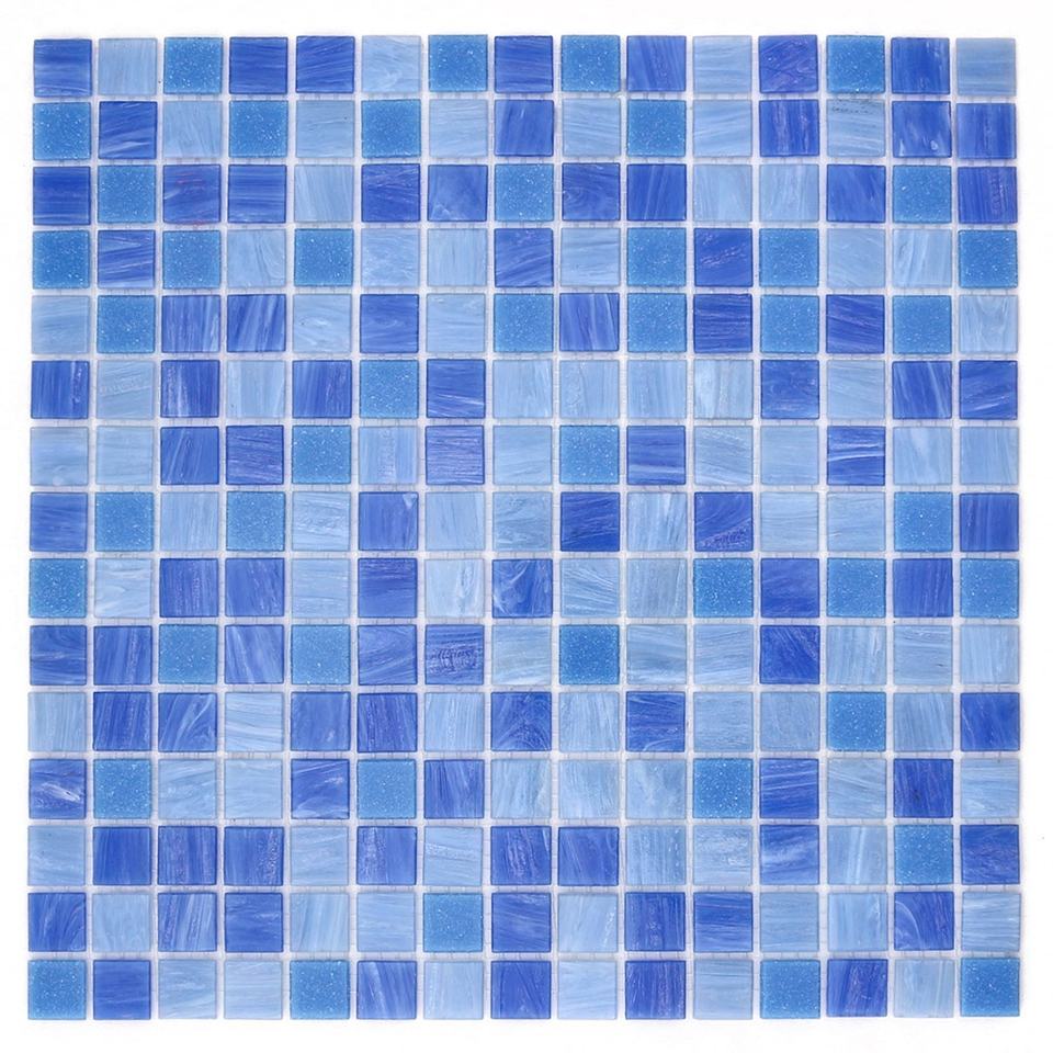 Luxury Golden Line Hot Melt Square Blue Bathroom Wall Mosaic Glass Pool ...