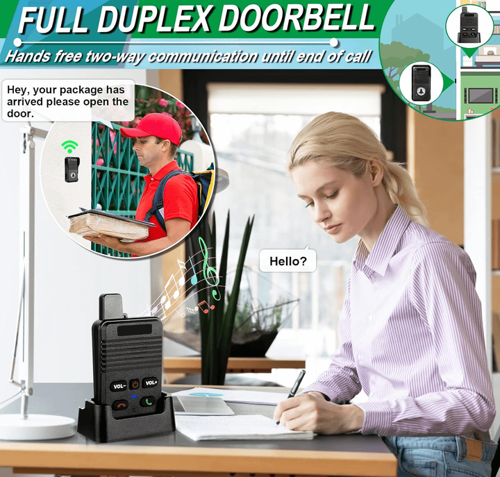 Wireless Intercom - Full Duplex Communication Range 1000 Feet