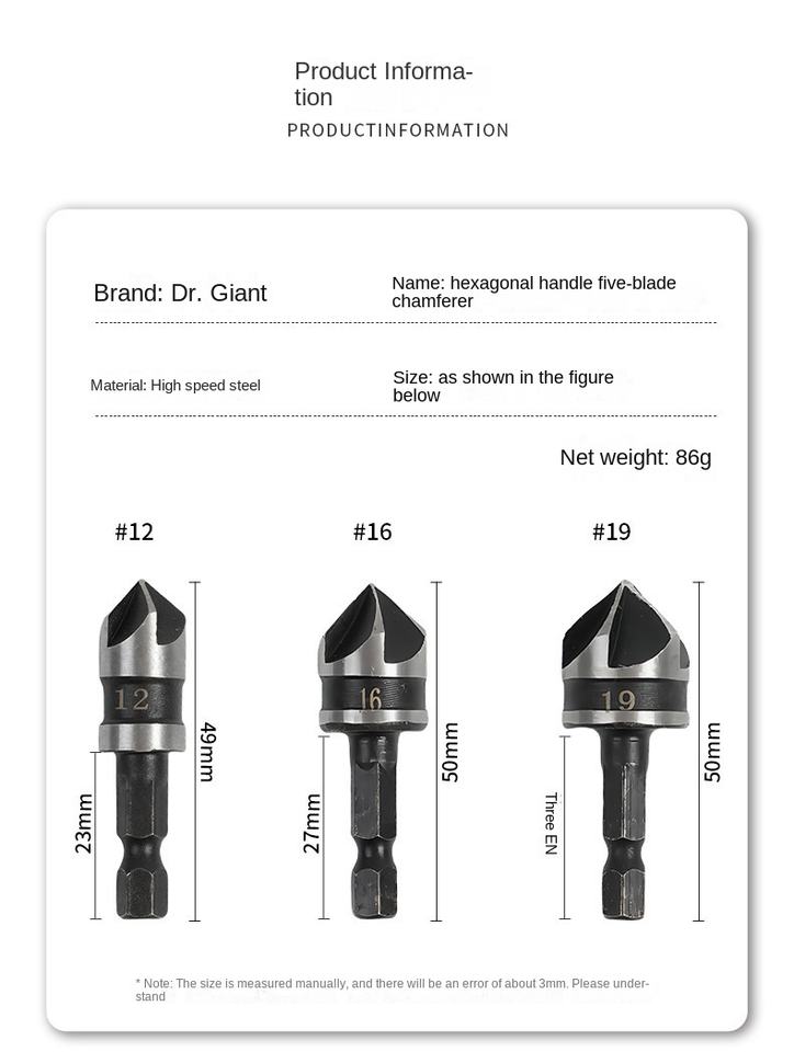 Dr. Giant Cross-border Hexagon Handle Titanium Plated 3-blade Chamfered ...