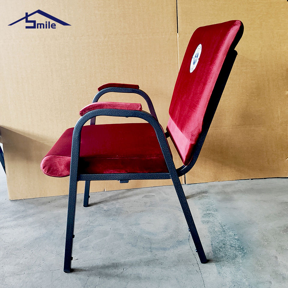 Modern Iron Frame Theater Auditorium Chair for Church & Hotel Use with ...